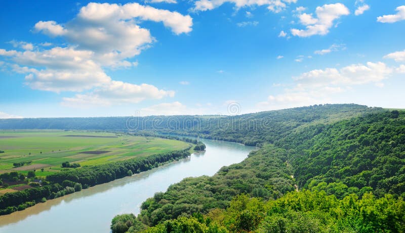 Beautiful Natural Landscape of the River and Forest Stock Photo - Image ...