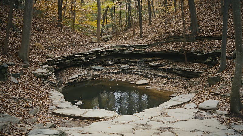 A Beautiful Natural Pool Surrounded by Rocks and Trees Stock ...