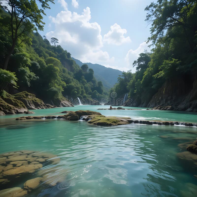 Beautiful Natural Pools Semuc Champey, Lanquin, Guatemala Stock Photo ...