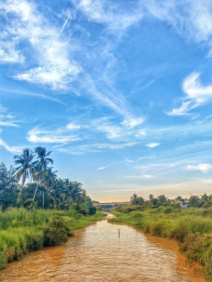 Beautiful Natural Scenary of River at a Village Stock Image - Image of ...