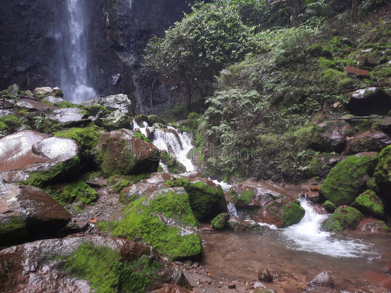 Beautiful Natural Scenery from the Flow of a Waterfall that Passes ...