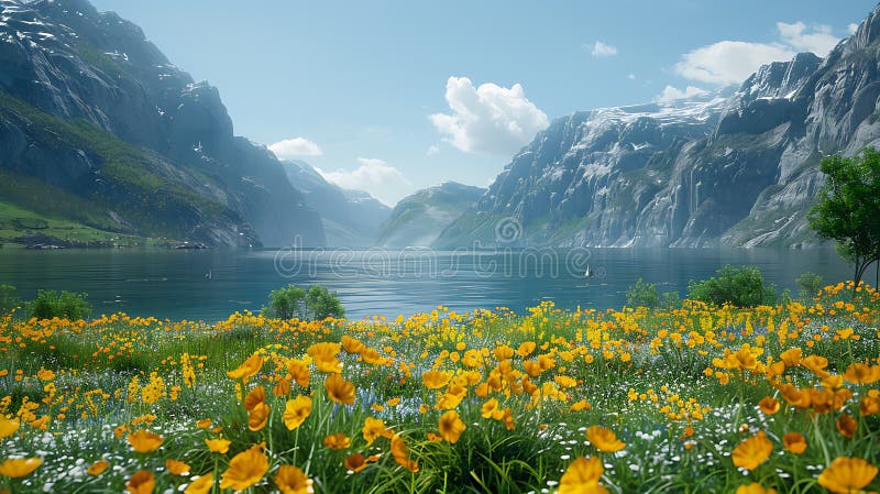 Beautiful Natural Scenery in Summer Season Stock Image - Image of ...