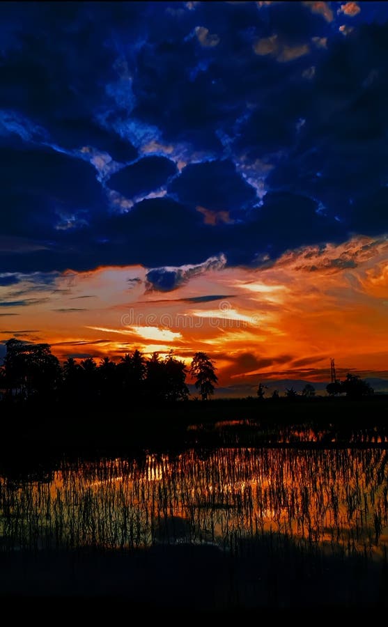 Beautiful Natural Scenery with Twilight Atmosphere Stock Image - Image ...