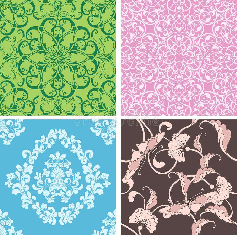 Beautiful Natural Seamless Tile Design Stock Illustrations – 24,778 ...