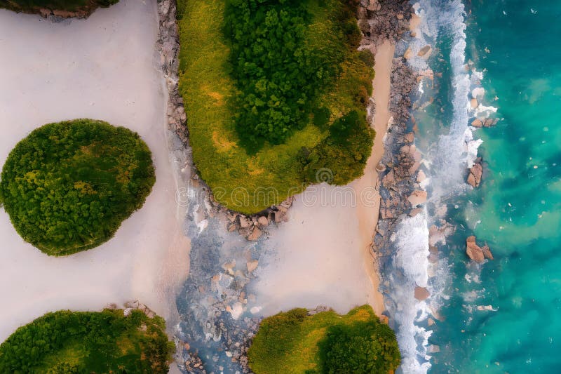 Aerial View Top Down Seashore Big Wave Crashing on Rock Cliff Stock ...