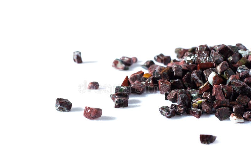 Beautiful Natural Stone Burgundy Spilled on a White Background Stock ...