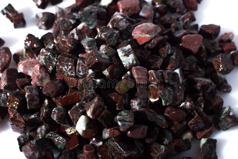 Beautiful Natural Stone Burgundy Spilled on a White Background Stock ...