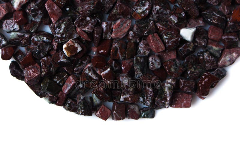 Beautiful Natural Stone Burgundy Spilled on a White Background Stock ...