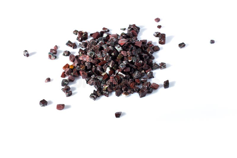 Beautiful Natural Stone Burgundy Spilled on a White Background Stock ...