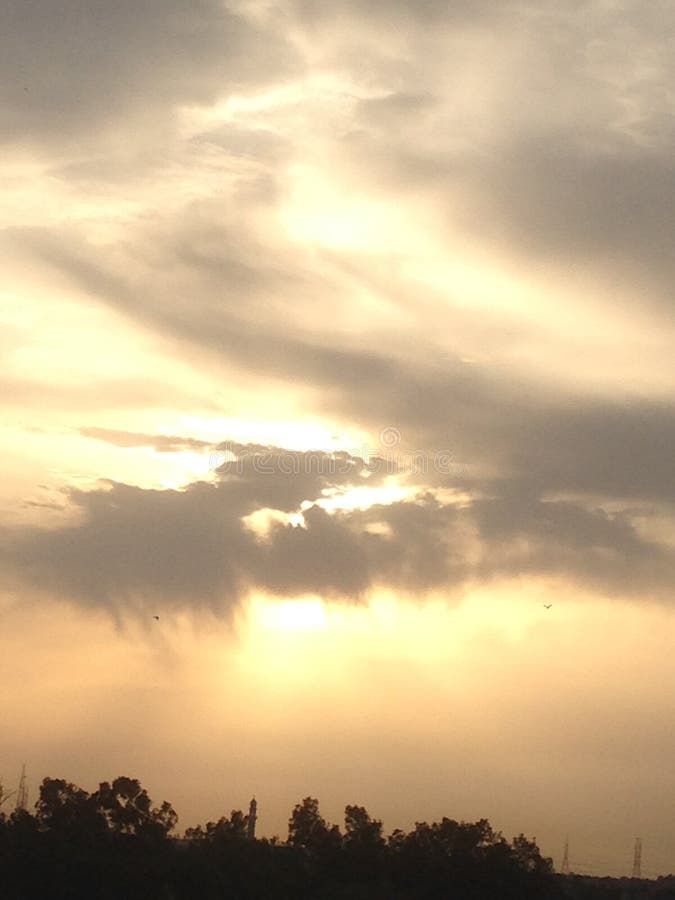Beautiful Natural Sun Light with Clouds Stock Photo - Image of rain ...