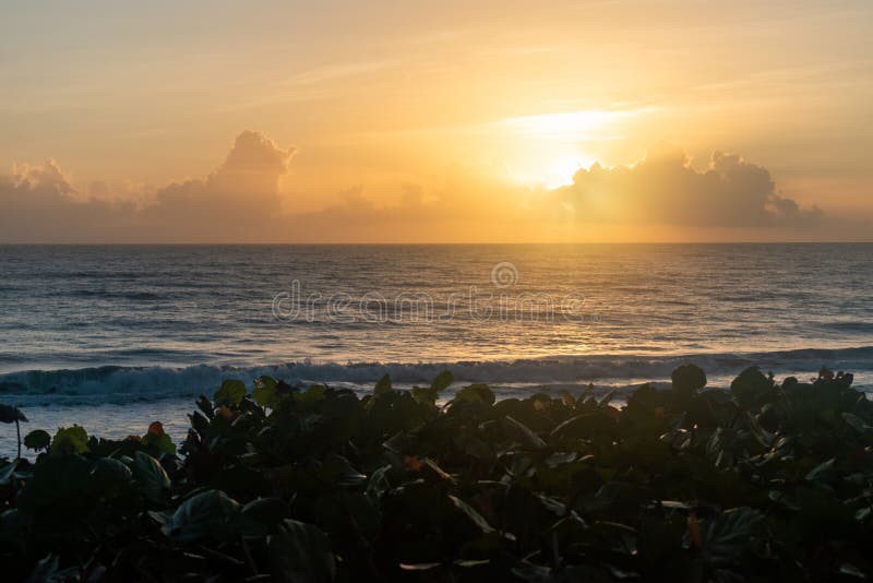 Beautiful Natural Sunrise Over the Atlantic Ocean Stock Image - Image ...