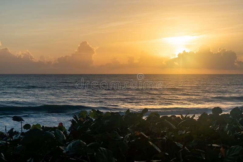 Beautiful Natural Sunrise Over the Atlantic Ocean Stock Image - Image ...