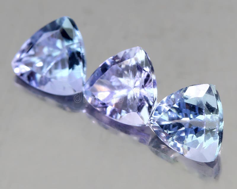 Beautiful Natural Tanzanite Stone on Gray Background Stock Photo ...