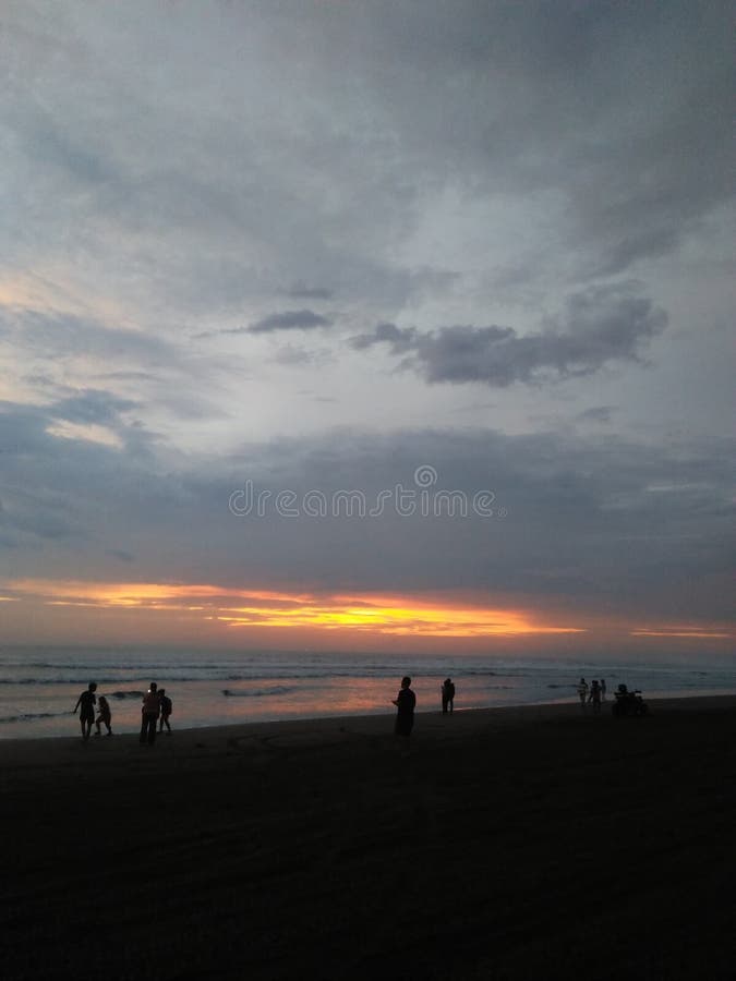 Beautiful Natural View of Sunset on the Indonesian Coast Stock Photo ...