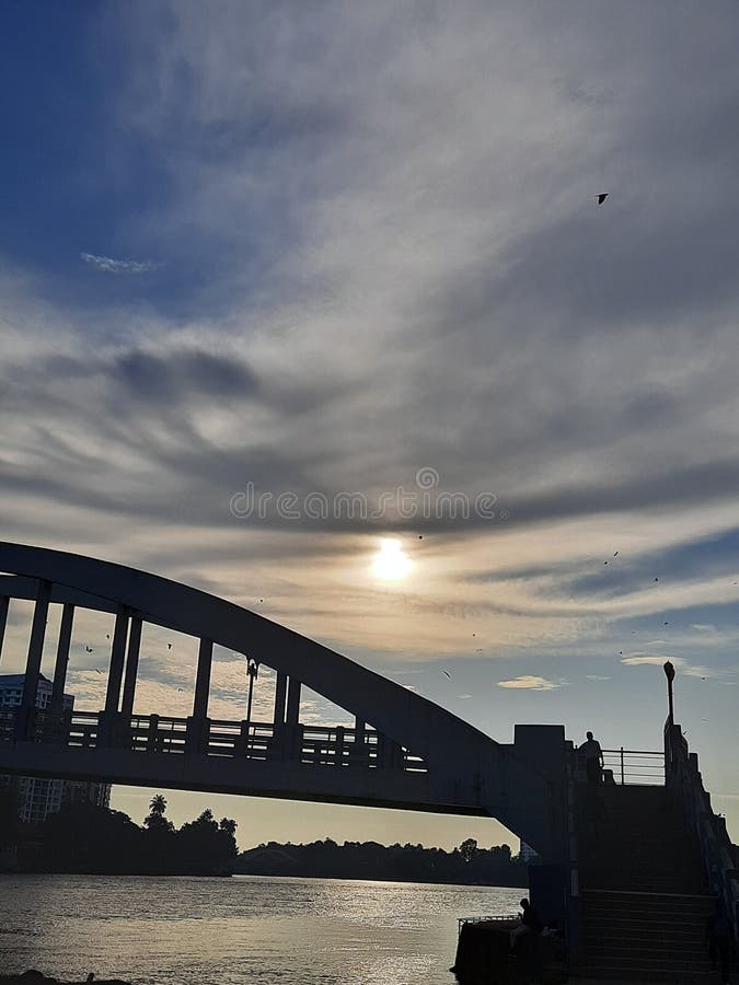 Beautiful Nature Bridge Sunset Beauty Stock Photo - Image of sunset ...