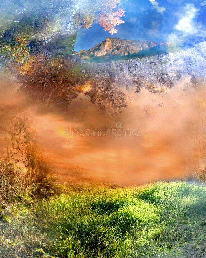 Beautiful Nature Combined Together Stock Illustration - Illustration of ...