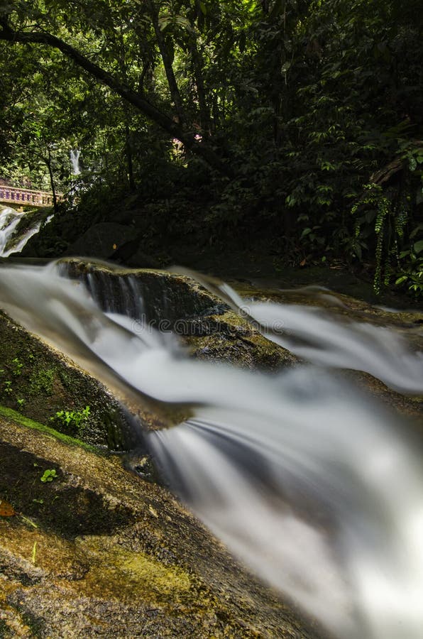 Beautiful in Nature Landscape, Waterfall Stream Surrounded by Gr Stock ...
