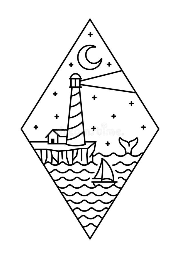 Beautiful Nature Line Art Illustration Vector Stock Vector ...