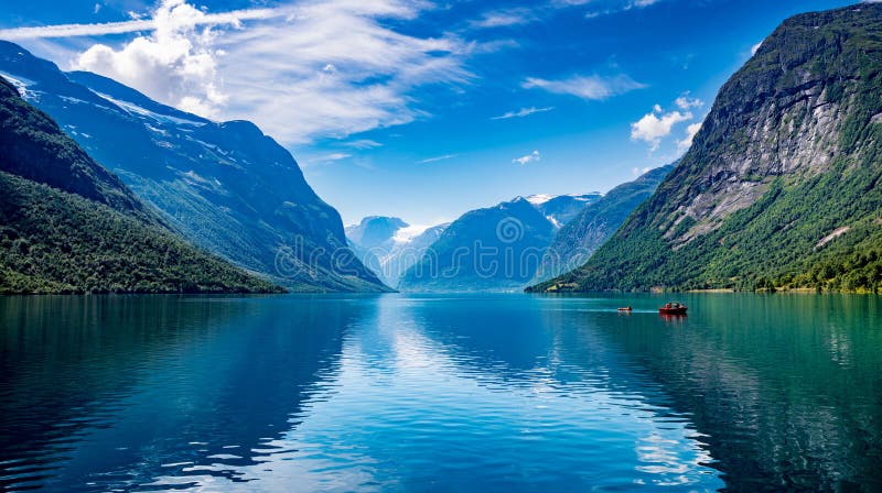 Beautiful Nature Norway Natural Landscape Stock Photo - Image of hill ...