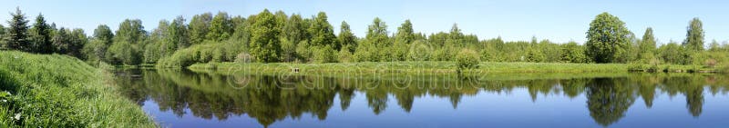 Beautiful Nature, Panoramic Scenery Stock Photo - Image of water, green ...