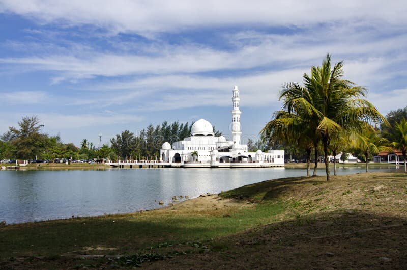 Beautiful Nature Reflection Water Most Iconic Floating Mosque Stock ...
