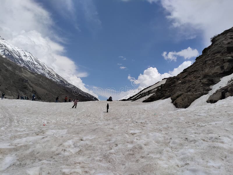 Beautiful nature snowfall stock image. Image of walking - 257806775