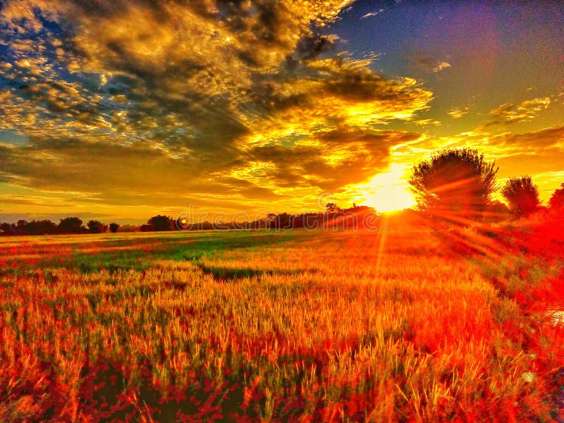 The Beautiful Nature of Sunset Stock Image - Image of beautiful ...