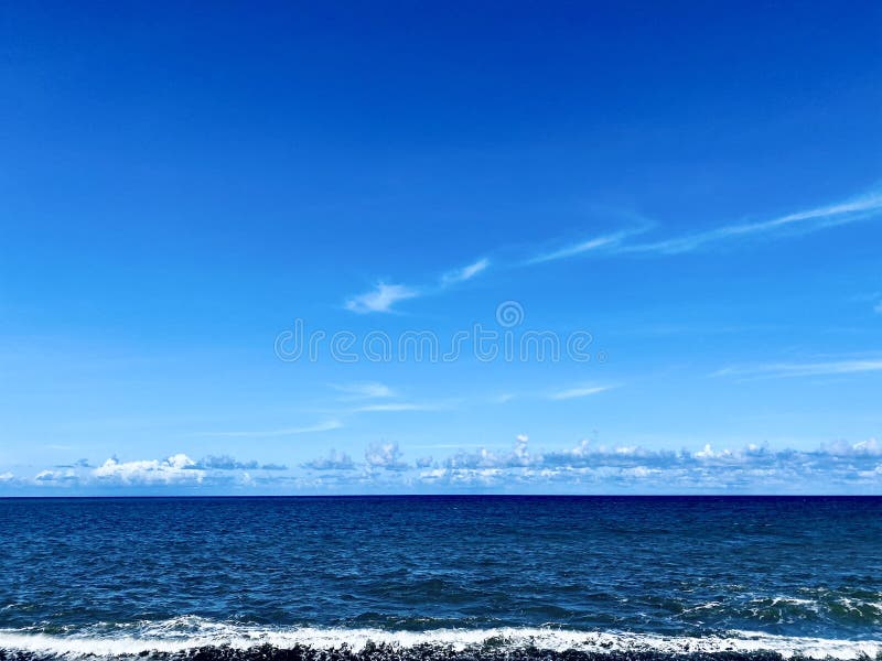 Beautiful Navy Blue Ocean, Sea. Stock Photo - Image of clouds, coast ...