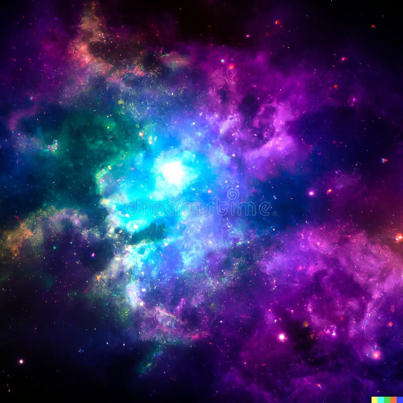 Beautiful Nebula Explosion in Space. Generative AI Stock Illustration ...