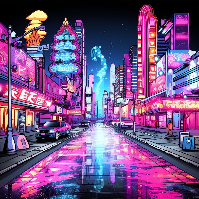 Beautiful Neon Lights Clipart Illustration Stock Illustration ...