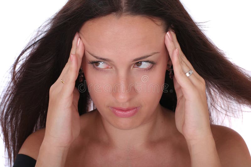 Beautiful nervous woman stock image. Image of adult, brown - 2474663