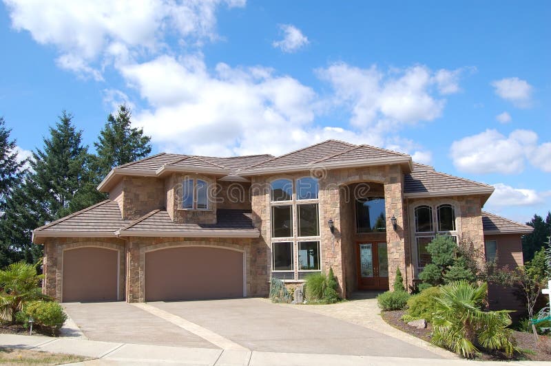 Beautiful New Home Exterior Stock Image - Image of houses ...