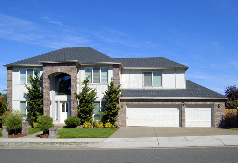 Beautiful New Home Exterior Stock Image - Image of houses ...