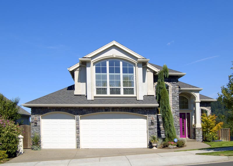 Beautiful New Home Exterior Stock Image - Image of houses ...