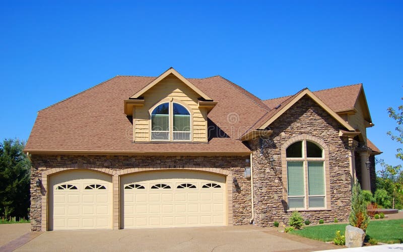 Beautiful New Home Exterior Stock Image - Image of houses ...