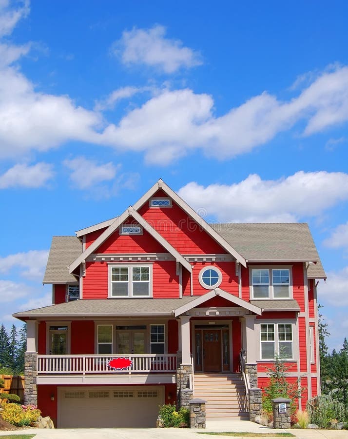 Beautiful New Home Exterior Stock Image - Image of houses ...