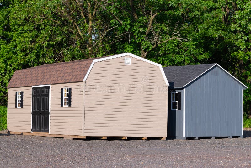 Beautiful new sheds stock photo. Image of brown, building - 320468142