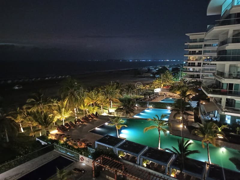 A Beautiful Night on the Beach Stock Image - Image of darkness, light ...