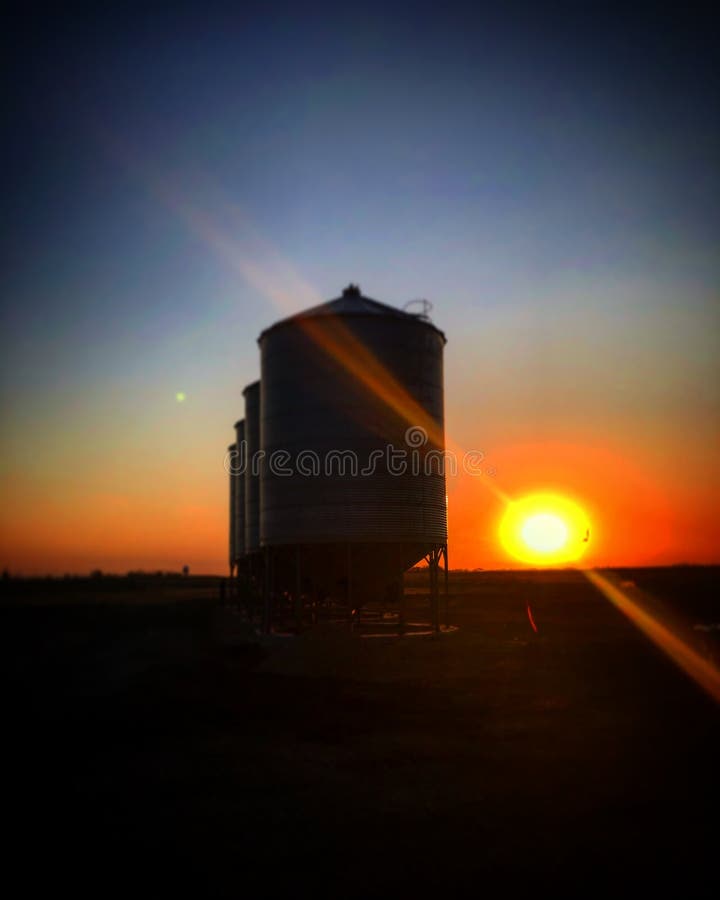 Beautiful Night on the Farm Stock Photo - Image of combine, beautiful ...