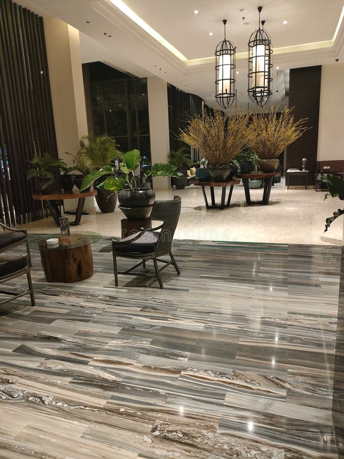 Beautiful night at lobby stock image. Image of night - 221920827