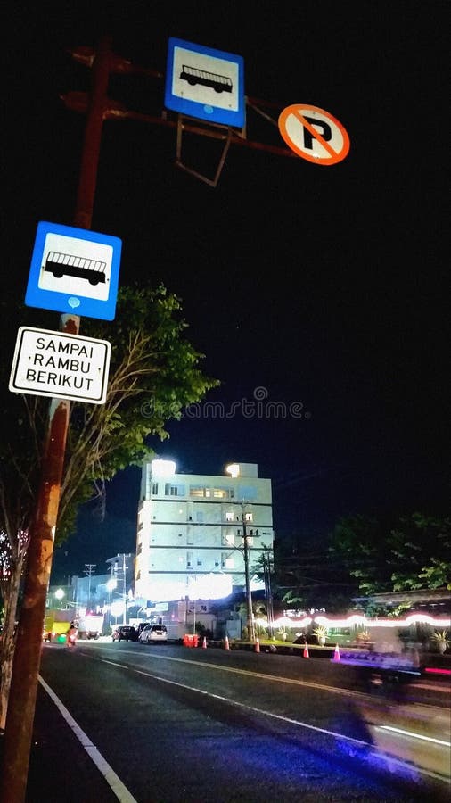 Beautiful Night at Manado Light of City Editorial Stock Photo - Image ...