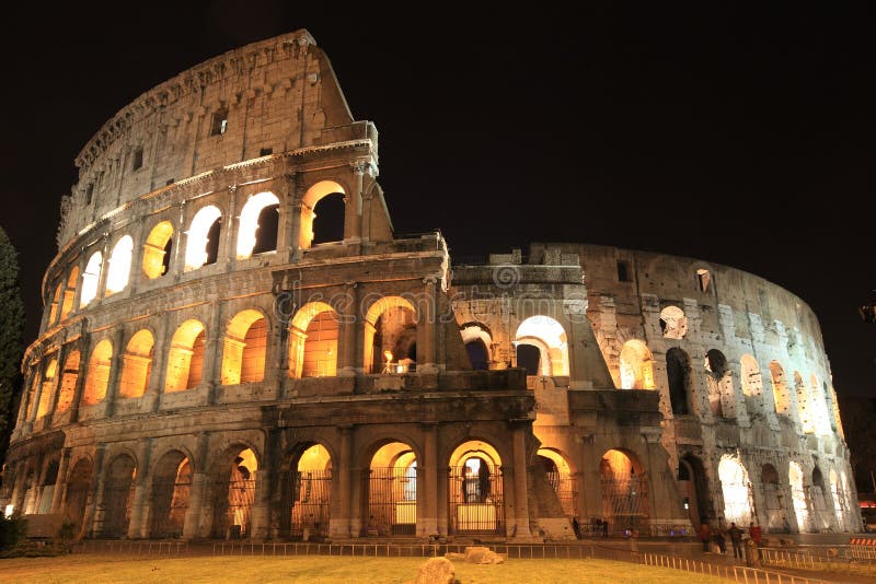 Ancient Ruins of Colosseum in Rome Stock Image - Image of blue, europe ...