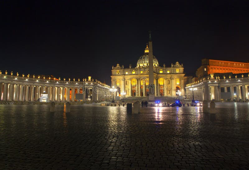 Beautiful night Vatican stock image. Image of tower - 144182537