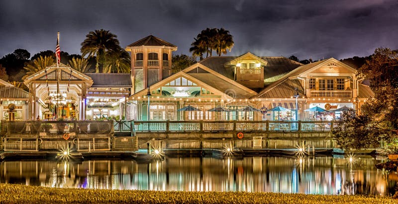 Beautiful Night Shot in Disney World Editorial Photo - Image of ...