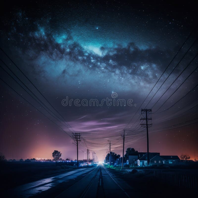 Beautiful Night Sky Contrast Clean Sharp Focus Stock Illustration ...
