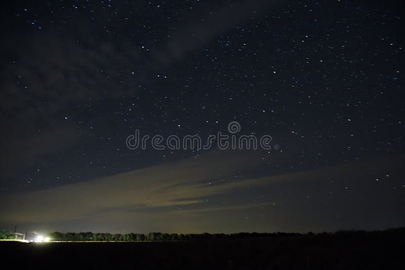 Beautiful Night Sky with Stars. Milky Way Over Field Stock Image ...