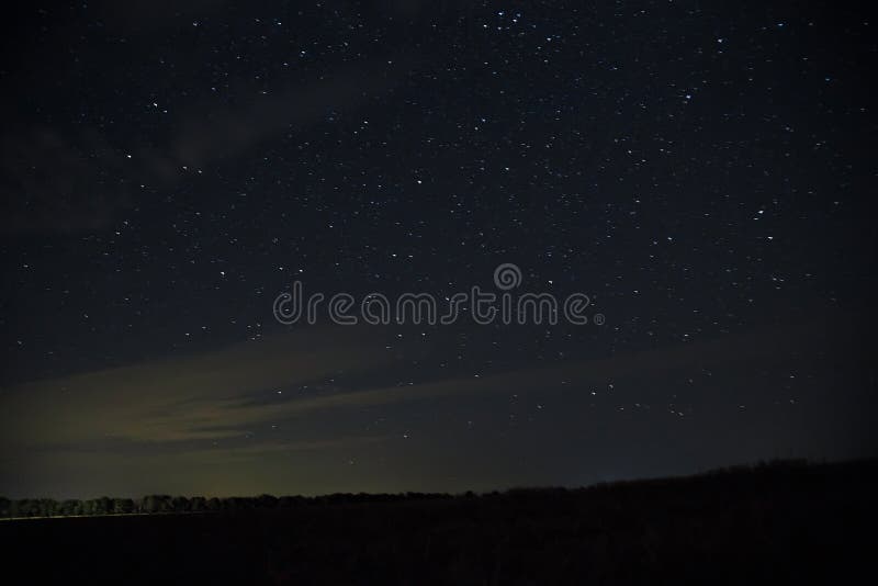 Beautiful Night Sky with Stars. Milky Way Over Field Stock Image ...