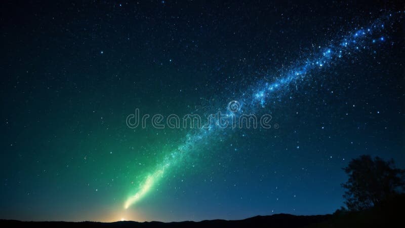 A Beautiful Night Sky with a Streak of Stars Stock Illustration ...