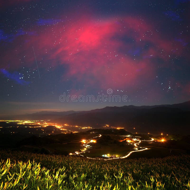 Beautiful Night Space Landscape Stock Image - Image of cosmos, galaxy ...