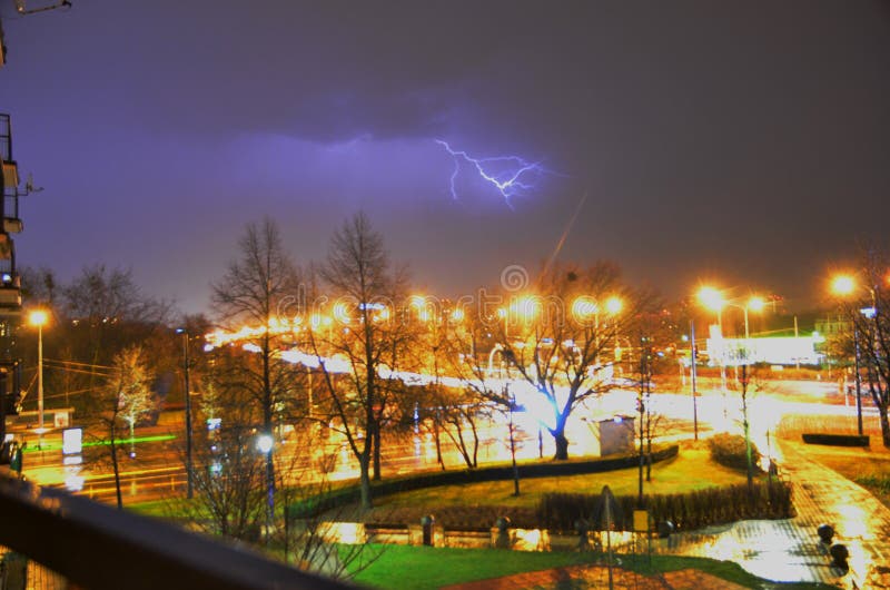 Night Thunderstorm in the Sky. Stock Image - Image of beautiful, nature ...